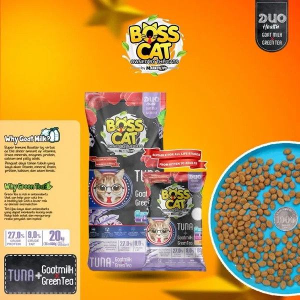 Boss Cat Adult Dry Food (800gr) – Tuna | PT Ori Aquatik